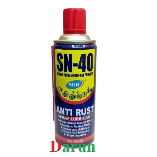 Sun SN-40 Anti Rust Spray Lubricant 450ml, anti rust proof lubricant, Rust Cleaner Remover and ...
