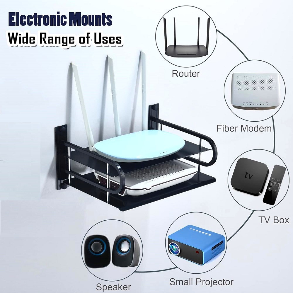 2 Layer Wall Mounted Router Stand, Multi Layer Wall Mounted Router ...
