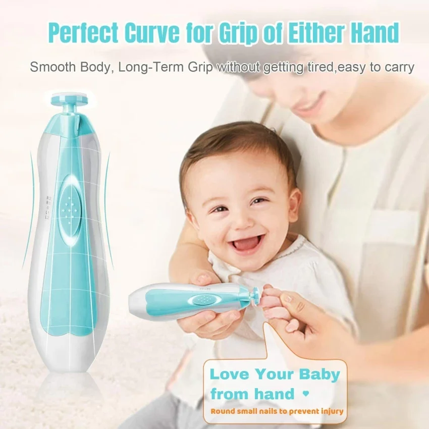 Baby Nail Trimmer Filer for New Born Electric with 6 Grinding Heads ...