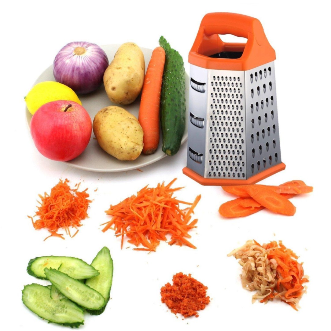 Stainless Steel Tower Grater, 6-Sided Stainless Steel Universal Kitchen ...